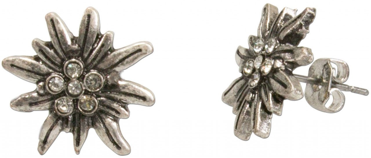 Mini Traditional Stud Earrings Edelweiss Silver